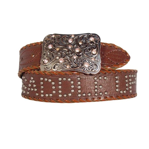 Enmon | Accessories | Enmon Saddle Up Wide Studded Leather Cowgirl Belt ...
